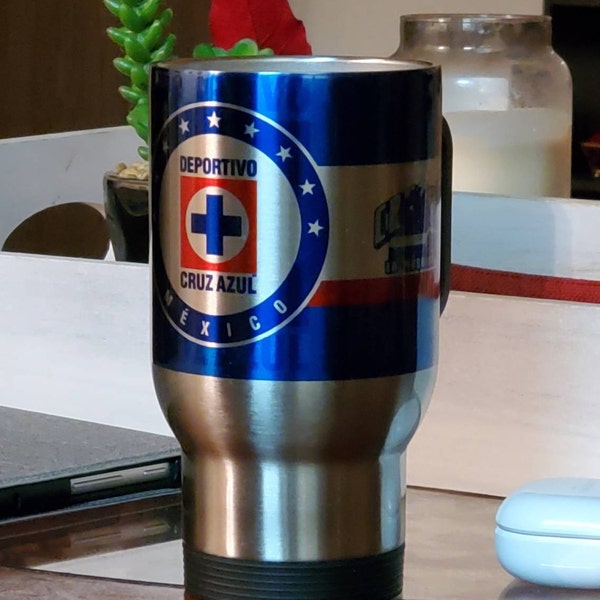 Termo Cruz Azul 16 Oz Stainless Steel Travel Mug. Coffee Mug Maquina ...
