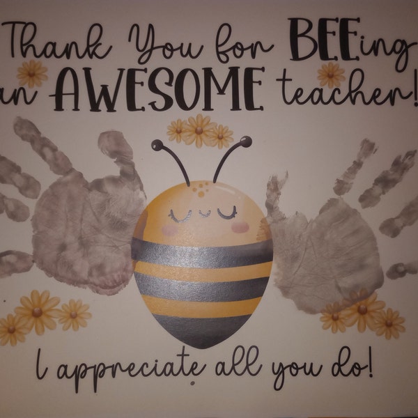 PRINTABLE Teacher Appreciation Handprint Art Craft, Keepsake Art ...