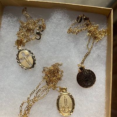 Virgin Mary Necklace, Miraculous Mary Necklace, Mary Pendant, Saint ...