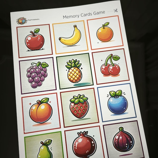 Birthday Party Memory Game Printable - Kawaii Matching Cards for Kids ...