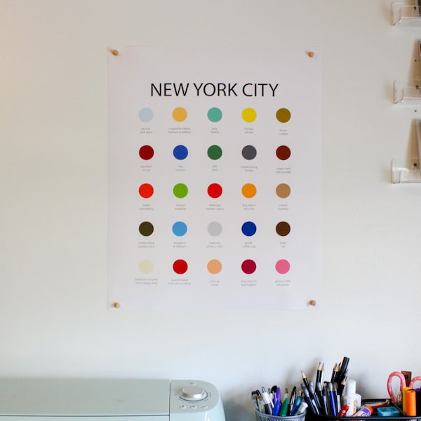 New York City Color Palette Print, New York City Wall Art Print, NYC ...