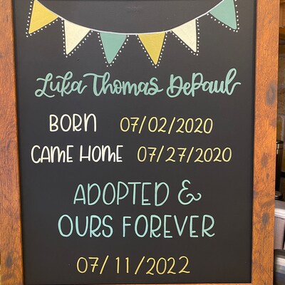 Hand Painted Adoption Sign, Adoption Day Sign for Photos, Custom ...