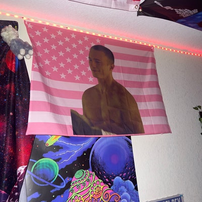 Original Austin Butler Pink Wall Tapestry American Flag - Etsy
