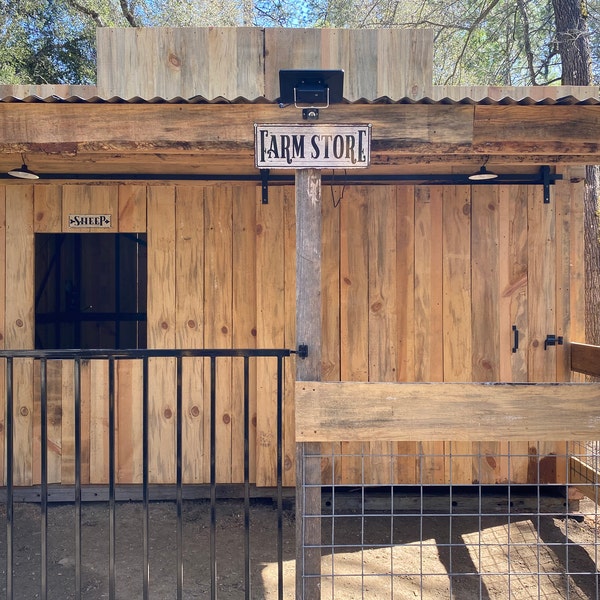 Farm Store Sign - Metal Sign - White Rustic Looking Aluminum Sign ...