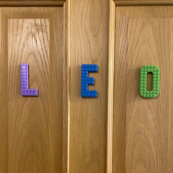 Customizable Building Blocks Name Wall Art Wall Bedroom Decor Kids Room ...