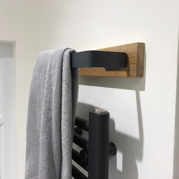Metal Towel Rail for Hand or Bath Towels, Modern Industrial Minimalist ...