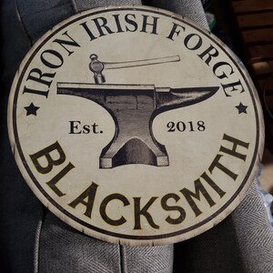 Personalized Blacksmith Sign, Man Cave Shop Workshop Wall Decor ...