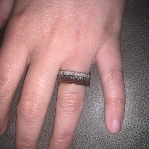 Deer Antler & Charred Whiskey Barrel Wood Mens Wedding Ring - Etsy