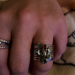 Stacking Birthstone Rings Stackable Initial Rings Stack Ring Set Stackable Rings Stack Ring ...