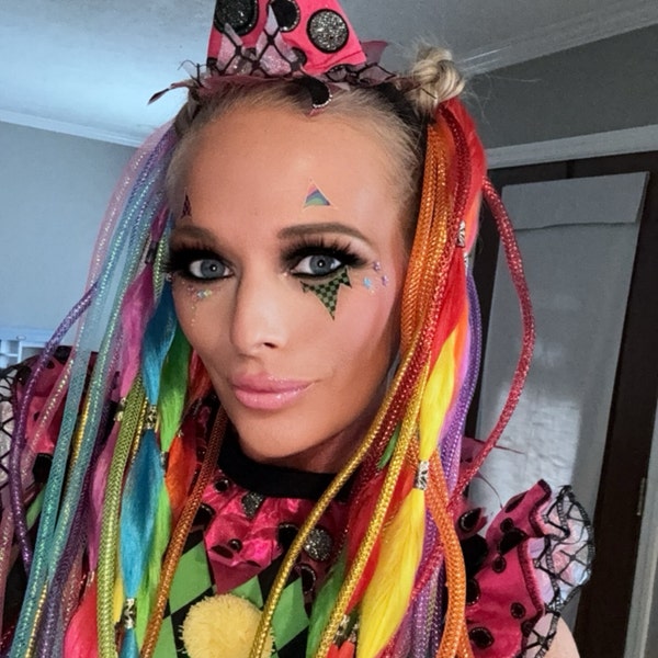 Kandi Glow in the Dark Gas Mask (white and Rainbow) Kawaii, Rave ...