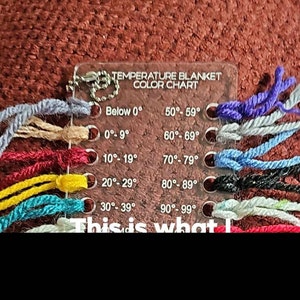 Temperature Blanket Color Chart, Reusable Wood Card, Crochet Blanket ...