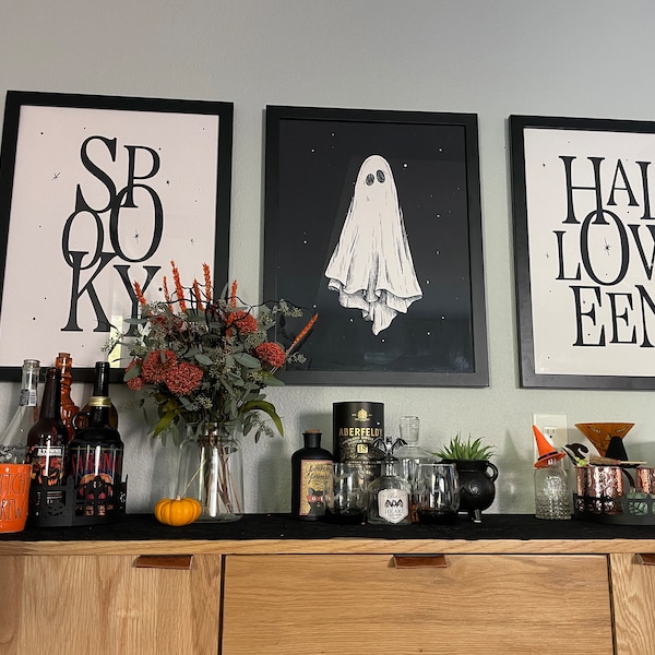 Spooky Halloween Printable Vintage Poster Collection | Minimalist Fall ...
