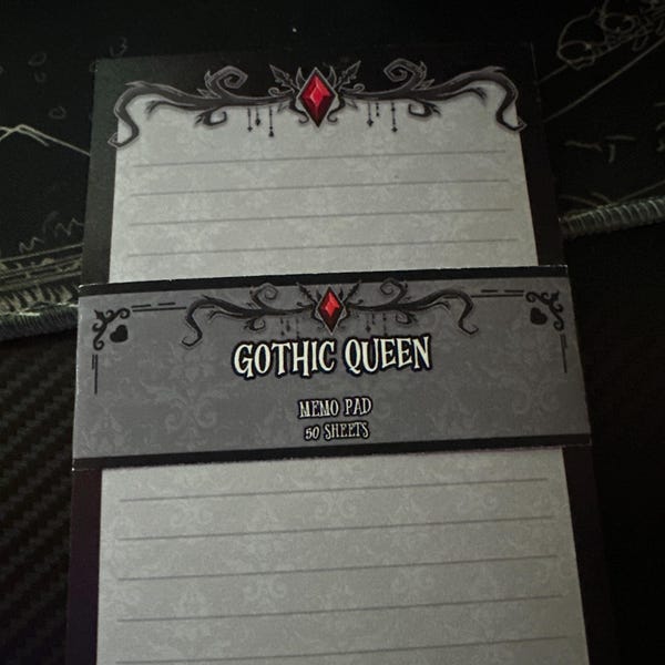 Gothic Queen 4X6 Sticky Memo Pad • Kawaii and Gothic Aesthetic ...