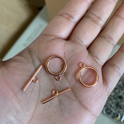 50 Sets of Rose Gold Finished Smooth Toggle Clasps, Bulk Toggle Clasp ...