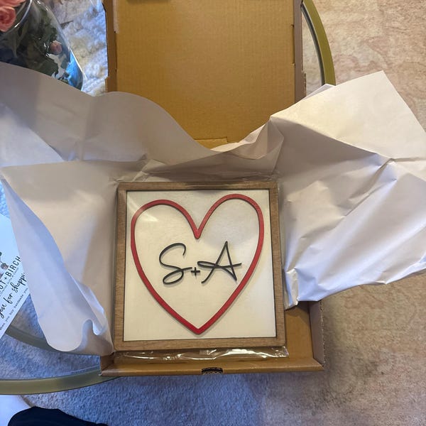 Personalized Initials Heart Sign - Valentines Heart With Initials ...
