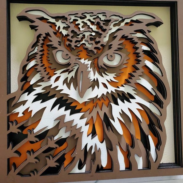 3D Owl Layered SVG: Laser Cut Animal Wall Art (digital Download) - Etsy