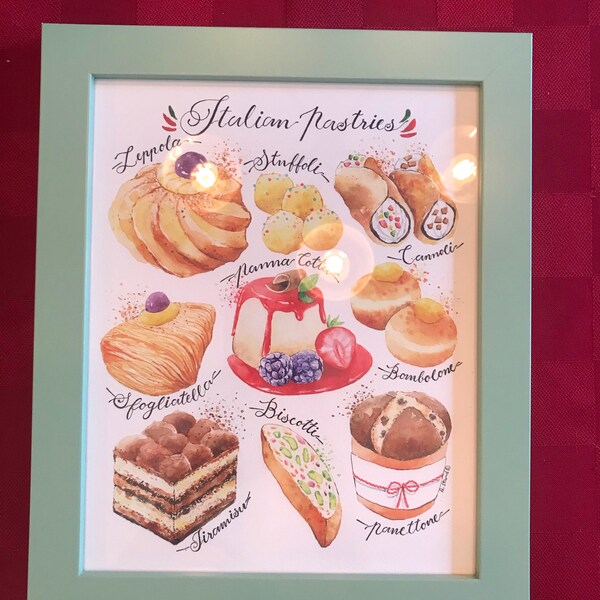 Italian Pastries/ Fine Art Print/ Kitchen Wall Art/ Kitchen Wall Decor ...