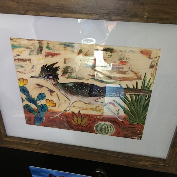 Rustic Roadrunner Giclée Art Print Oil Painting Southwest Decor ...