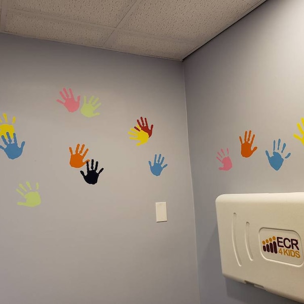 Kid Hand Print Paint Craft Room Painting Wall Decals, 10 Single Decals ...