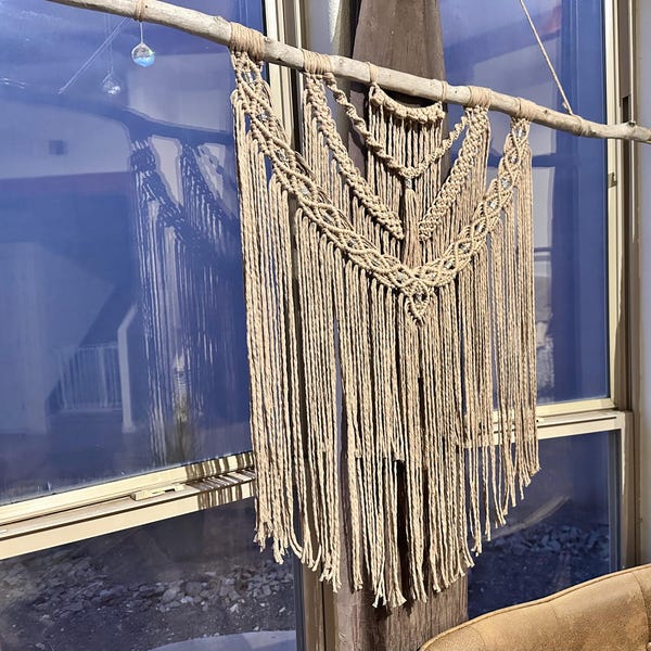 DIY LAYERED MACRAME Wall Hanging Pattern, Macrame Photo Tutorial, Learn ...