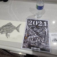 Buy Tropical Fish Pen Drawing Fantasy Art Ocean Art Night Online in ...