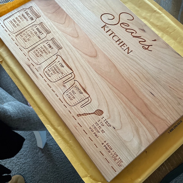 Personalized Cutting Board - Kitchen Measurement Chart, Kitchen ...