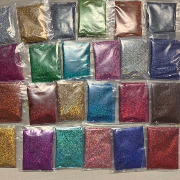 24-bag Ultra Fine Holo Glitter Sample Pack | 0.2 MM | 5G | 10G ...
