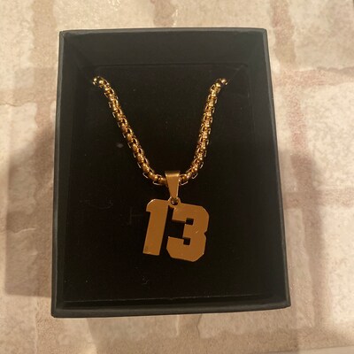 Number Pendant Gold - Etsy