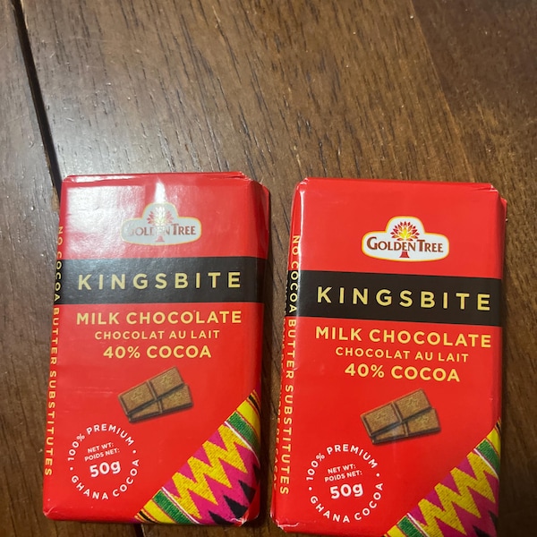 20 X 50g Golden Tree Milk Chocolate Kingsbite - 40% Ghana Cocoa - Etsy