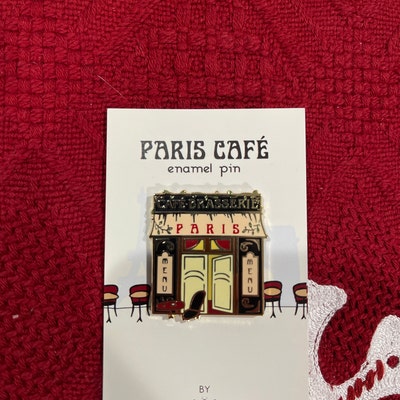Paris Cafe Hard Enamel Pin, Parisian France Inspired French Coffee Shop ...