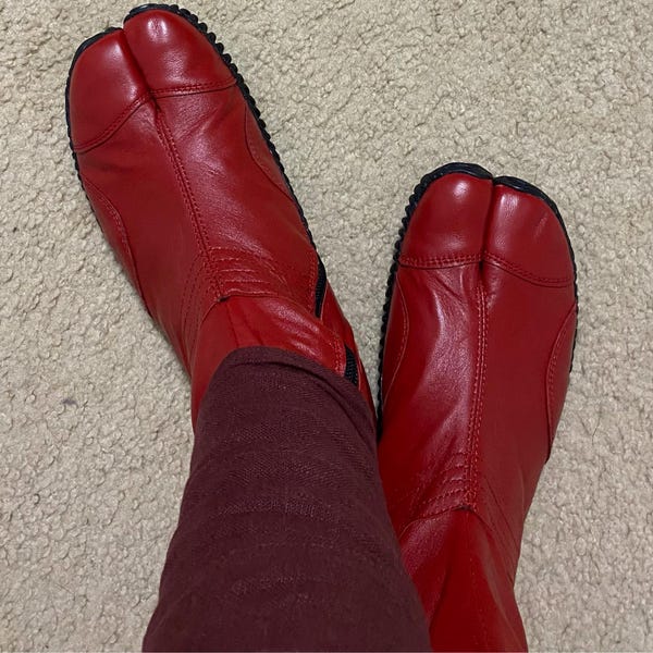 Tabi Shoes Tabi Ninja Boots Yellow Jikatabi Orange Leather Tabi Loafers ...