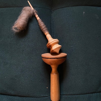 Walnut Wood Spindle Display Stand for Drop and Support Spindles holds ...