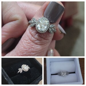 Enchanted Disney Frozen 2 Elsa Snowflake Engagement Ring/ 925 Sterling ...