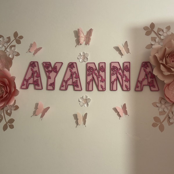 Butterfly Name Sign - Butterfly Letter - Personalised Name Sign ...