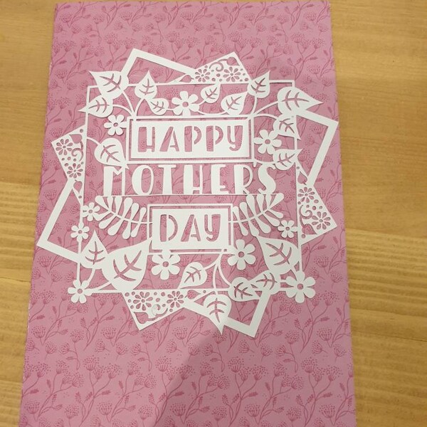 Happy Mothers Day Paper Cut Design. Svg / Dxf / Eps / Files and Pdf ...