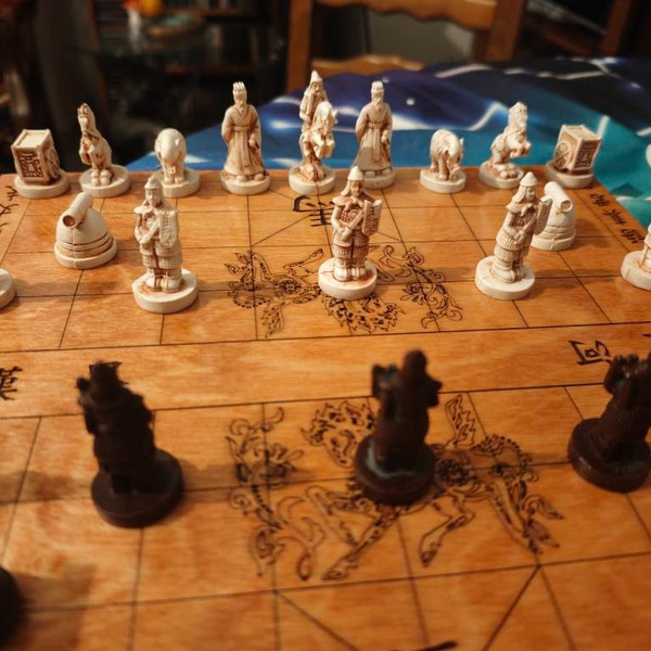 Handmade Wooden Chinese Chess Set Aka Xiangqi | Personalized | Back is ...