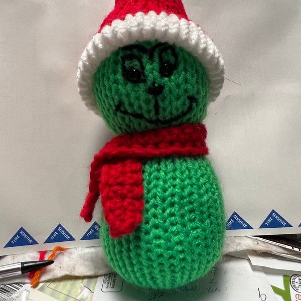 Machine Knit Green Snowman-pdf Addi/sentro Pattern With Video Tutorial ...