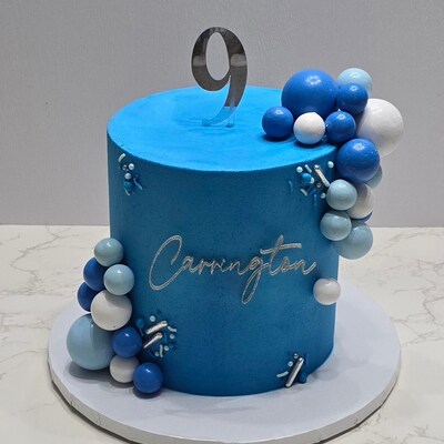 Acrylic Personalized Name Cake Charm Plaque in Cursive Script ...