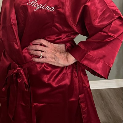 Purple Satin Robes Set of 6, Monogrammed Robes, Bridesmaid Robe ...