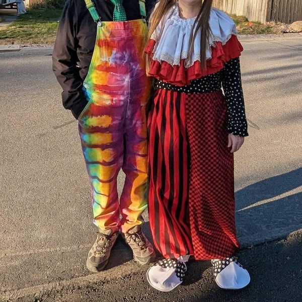 Clown Costume Pants: Red & Black Checkered Striped Jumpsuit - Etsy