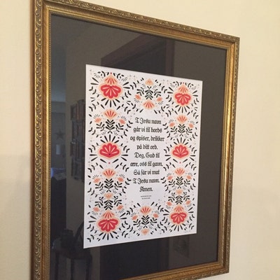 Norwegian Blessing table Prayer, Limited Edition Nordic Print ...