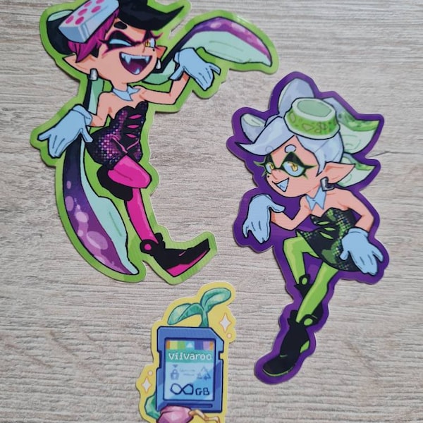 Splatoon Idol Stickers! Mix and Match! - Squid Sisters - off the Hook - Deep Cut - Waterproof ...