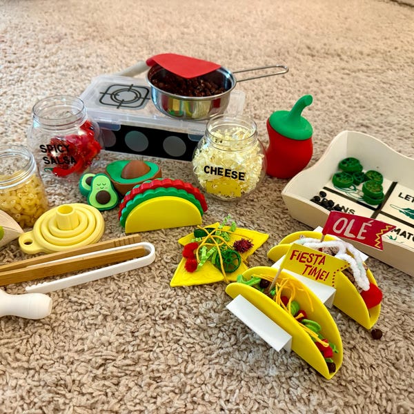 Montessori Build Your Own Taco Sensory Bin - Interactive Play Kit for ...