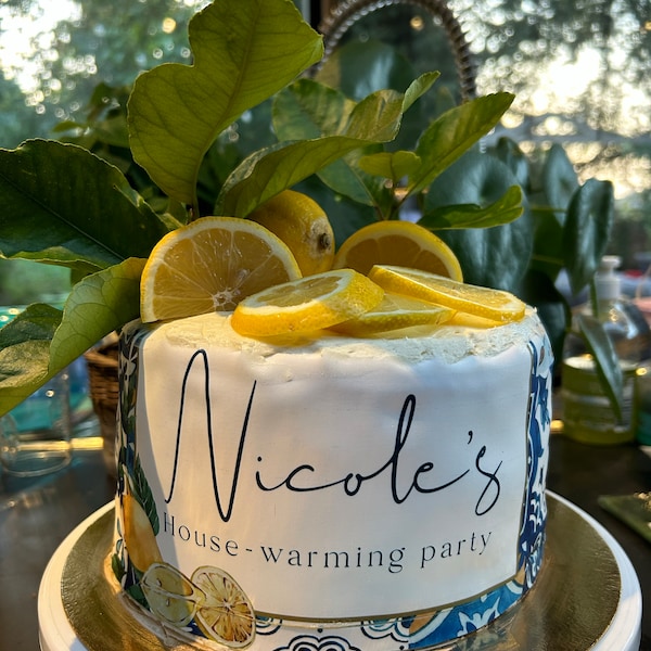 Positano Bridal Shower Decor, Italy Wedding Cake Wrap Pattern Printable ...