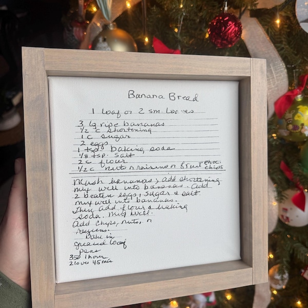 Handwriting Printed on Canvas — Framed, Unframed, or Rope Board Option ...