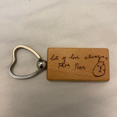 Personalised Keyring Wooden Custom Key Ring Beech Wood Customized ...