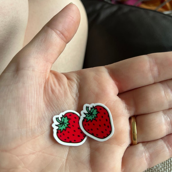 Mini Strawberry Sticker Pack, Cute Strawberry Phone Stickers, Laptop ...