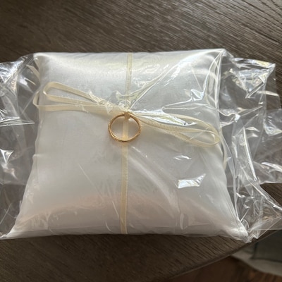 Small Ring Pillow, Ivory Satin Engagement Ring Pillow, Mini Ring Bearer ...