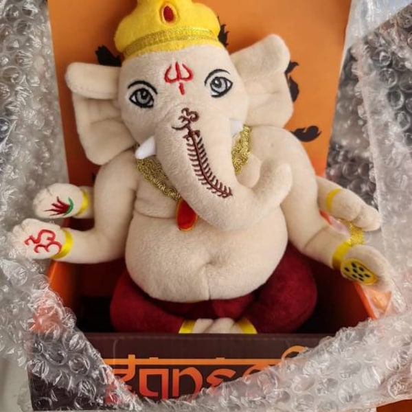 Handmade Plush Ganesh Toy, 9.5-inch Hindu Deity Plush Toy Diwali Gift ...