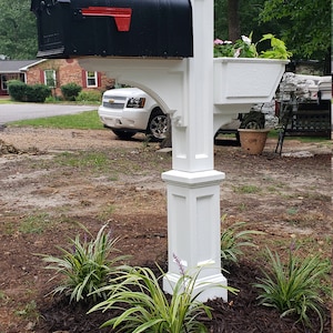 White Mailbox With White Vinyl Post Standard Base and | Etsy